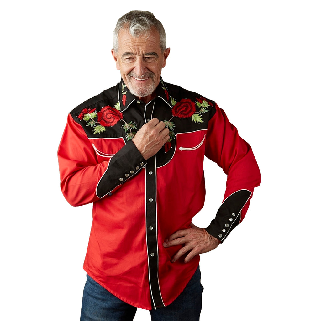 Rockmount Men's Vintage 2-Tone Rose Western Shirt