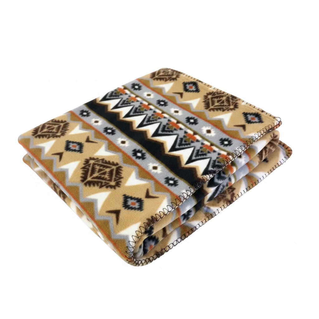 NATIVE FLEECE BLANKET TAN & BLACK – Rockmount