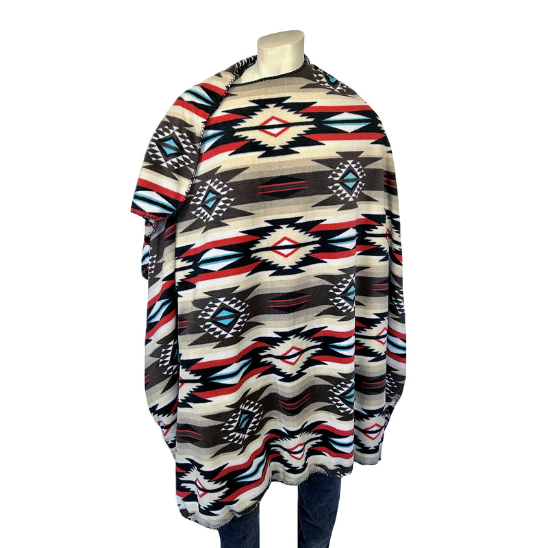 Native Pattern Fleece Western Poncho in Brown – Rockmount