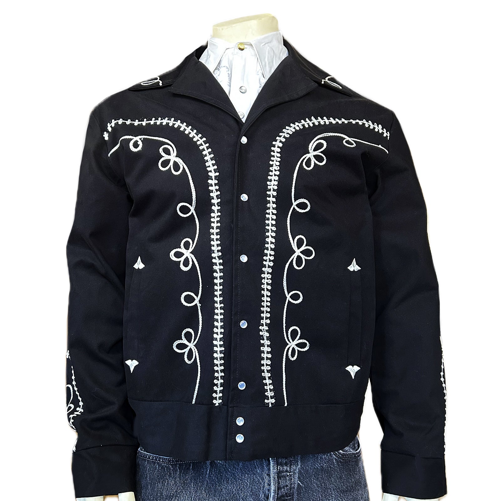 Rockmount Men's Black Vintage Rope Bolero Jacket