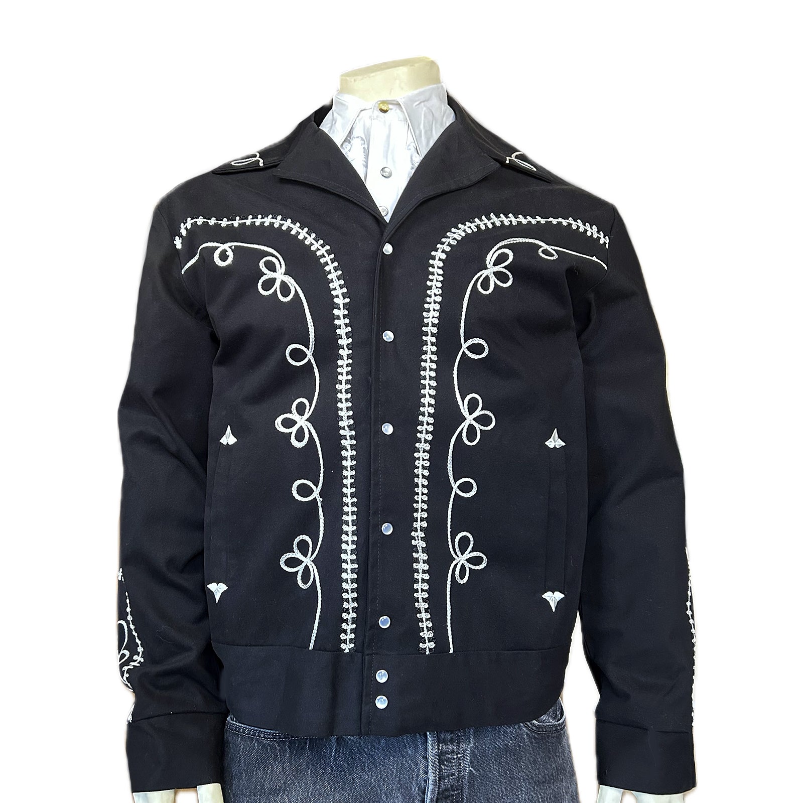 Rockmount Men's Black Vintage Rope Bolero Jacket
