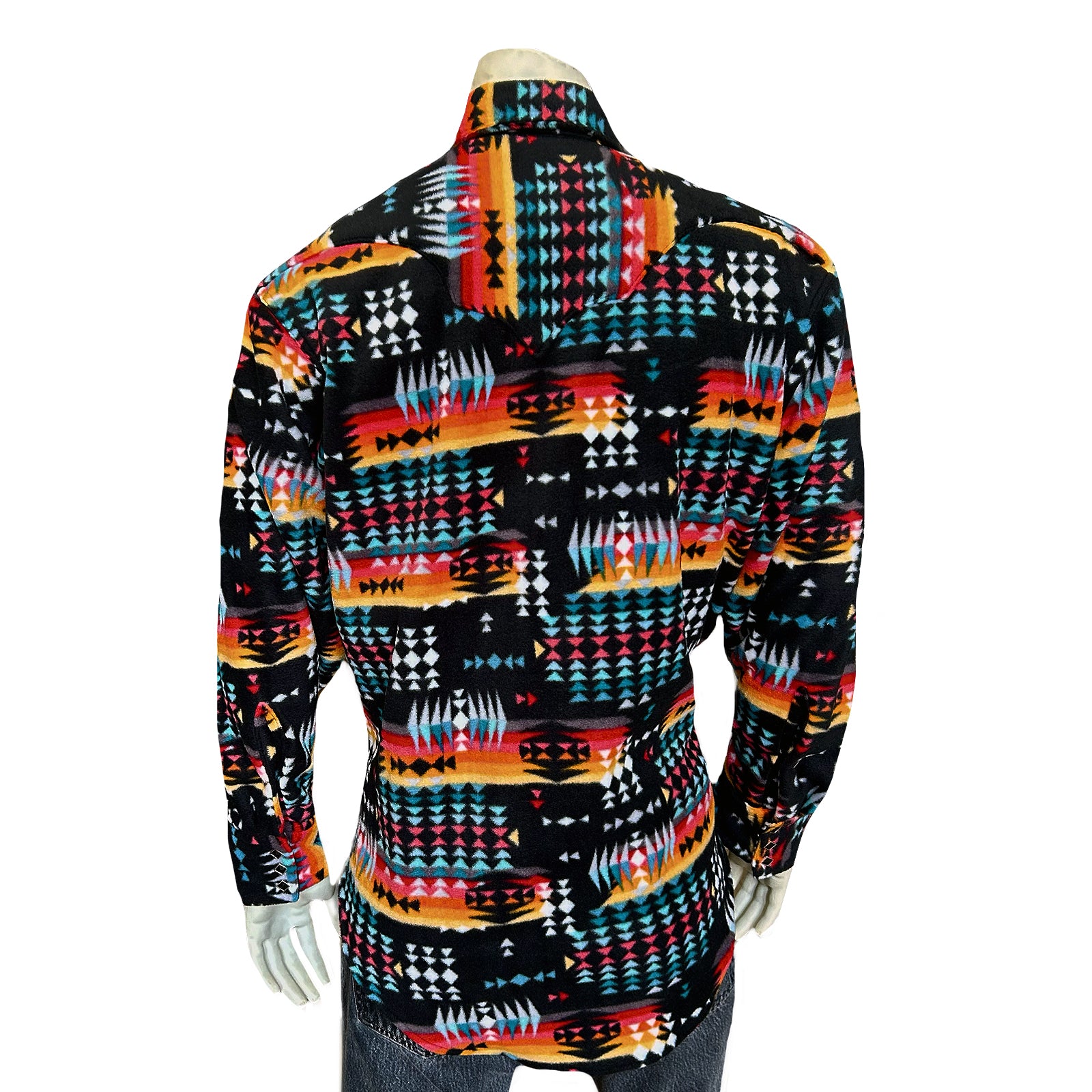 Rockmount Men's Black & Red Native American Inspired Pattern Fleece ...