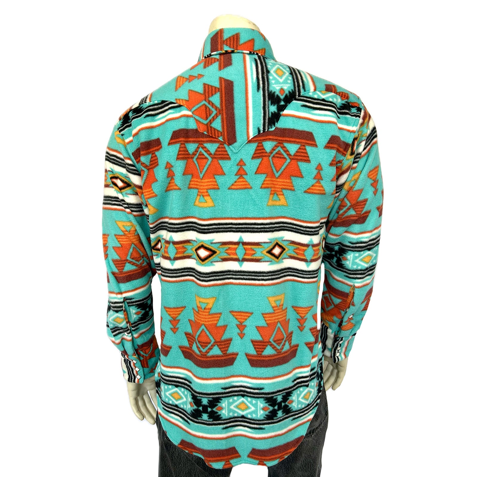 Rockmount Men's Native American Inspired Pattern Fleece Western Shirt ...