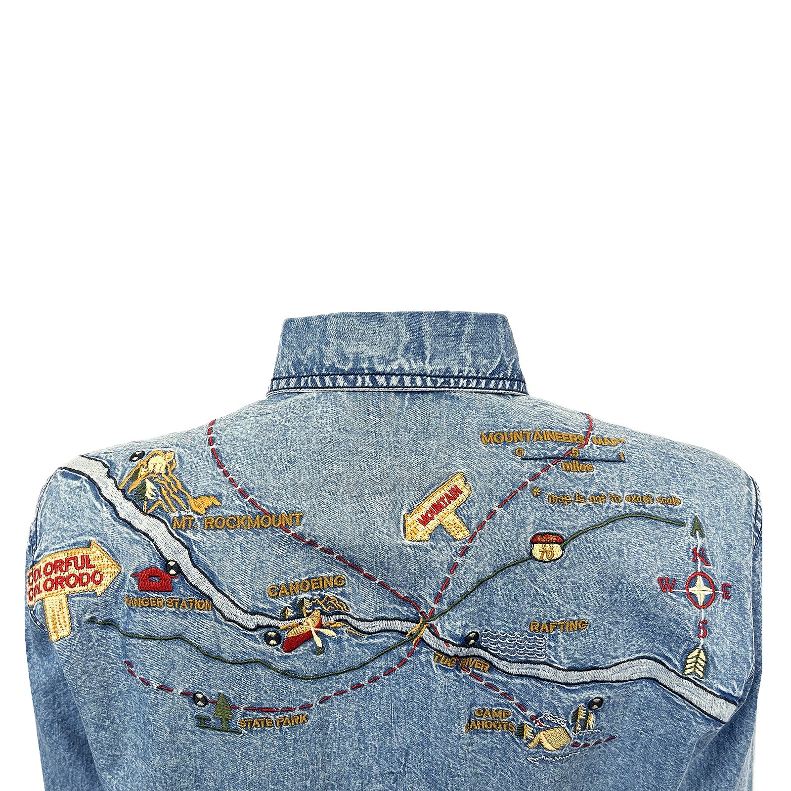 Women's Denim Map Embroidered Western Dress – Rockmount