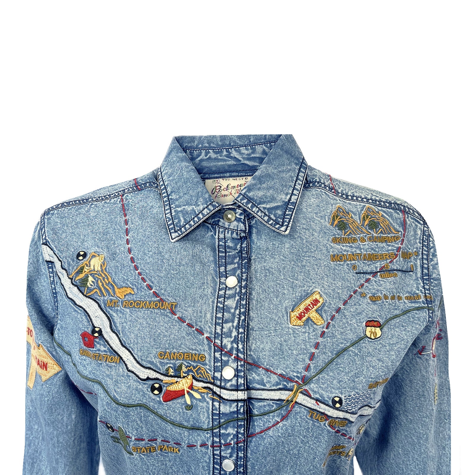 Women's Denim Map Embroidered Western Dress – Rockmount