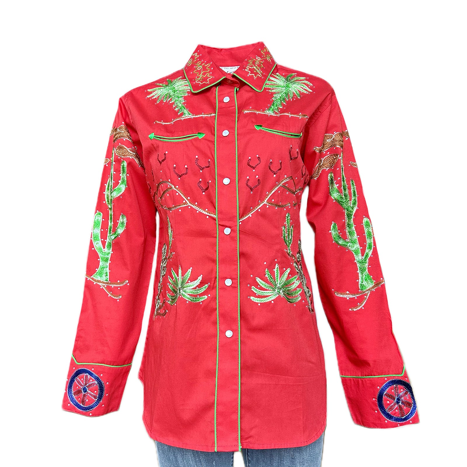 Rockmount Women's Red Vintage Wagon Western Shirt