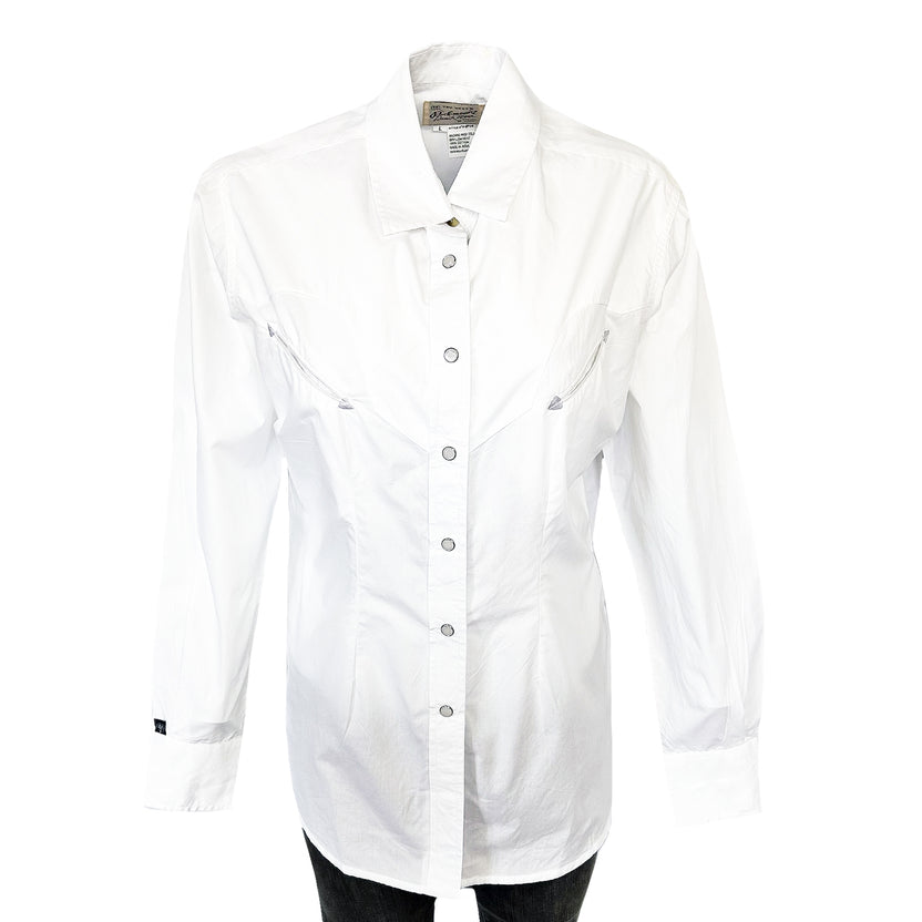 Rockmount Women's Classic White Western Shirt with Smile Pockets