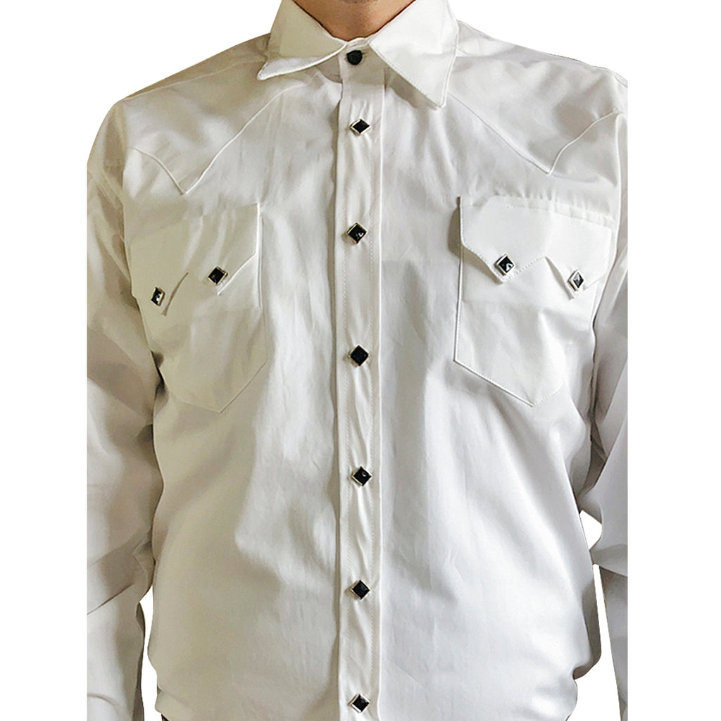 Rockmount Men's Classic Pima Cotton Solid Sawtooth Western Shirt